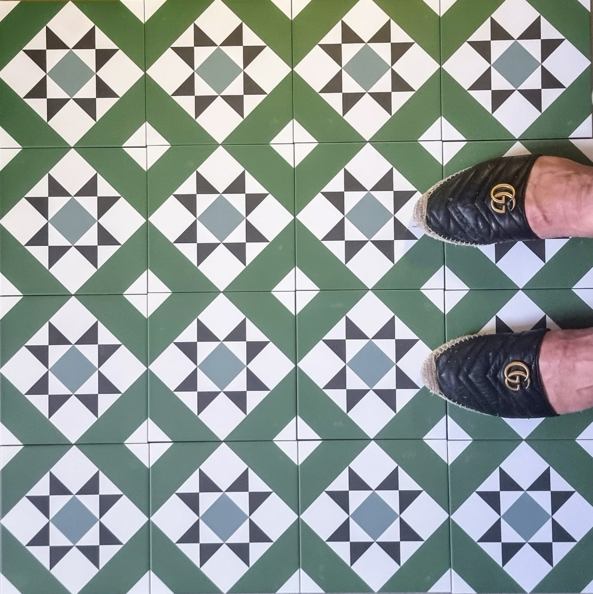 Cambridge Green Victorian Anti Slip Porcelain Wall Floor Tiles — Your Tiles