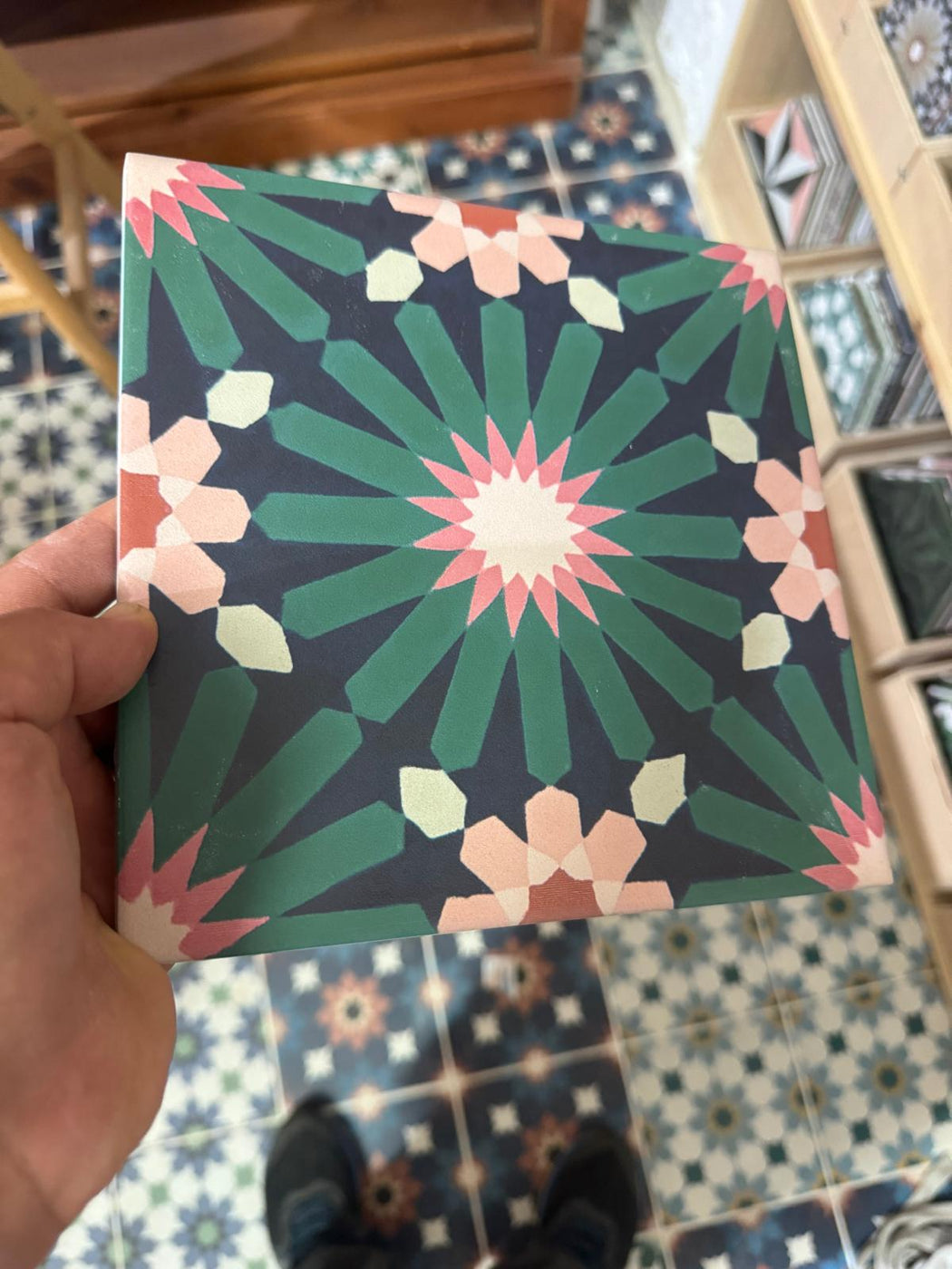 Fez Festive Blue Moroccan Pattern Tile 20cm x 20cm — Your Tiles