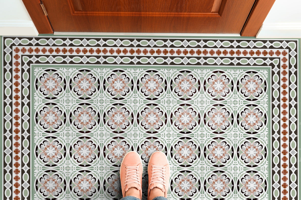 Imperial Victorian Green Mini Tiles | Main Tile | 15cm x 15cm — Your Tiles