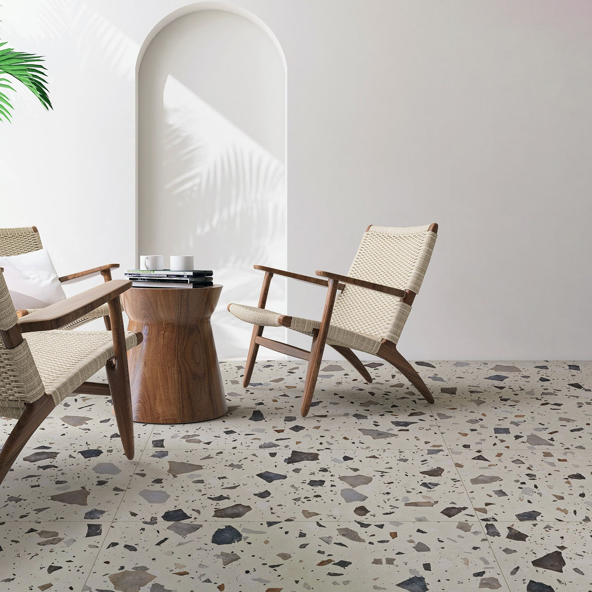 Lakestone Terrazzo Ivory | 2cm Outdoor Porcelain Tile Slabs | 50cm x 1 ...