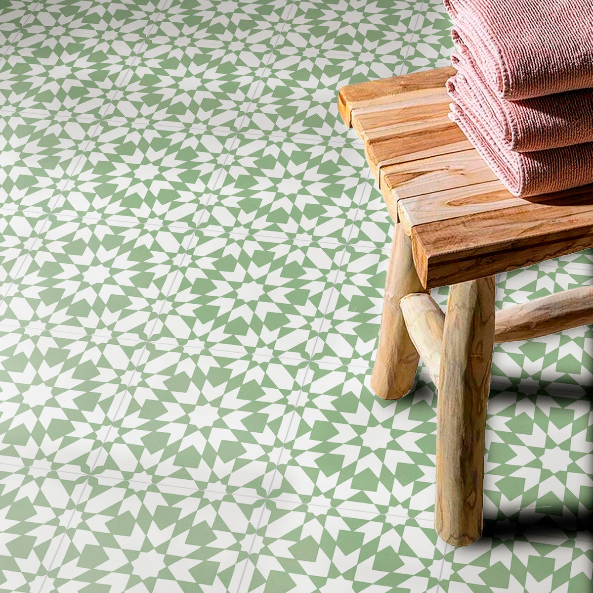 Ottoman Sage Green Moroccan Tiles 20cm x 20cm — Your Tiles