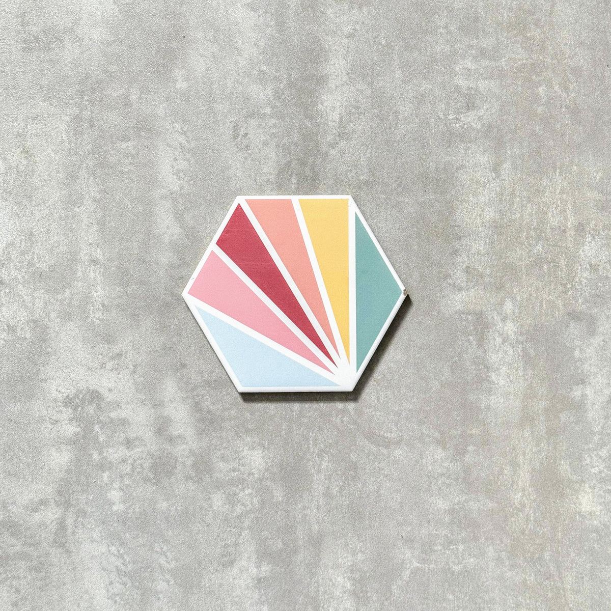 FULL TILE SAMPLE Rainbow Colours Hexagon Tiles — Your Tiles