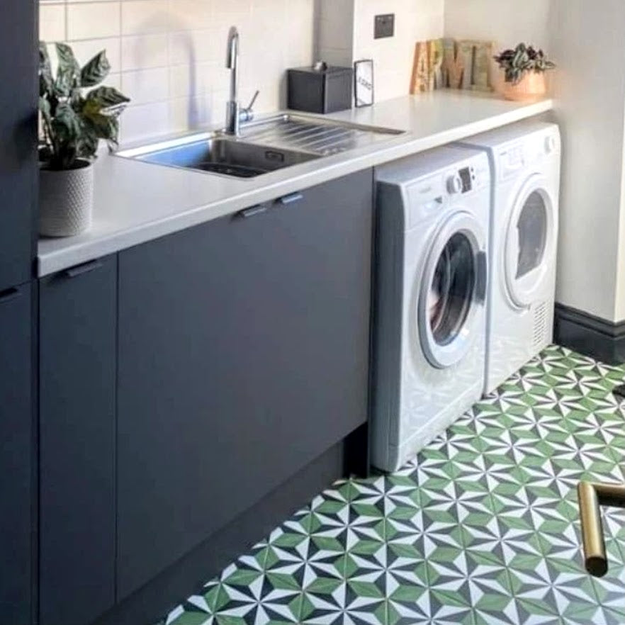 Babylon Starburst Hexagon Green Tiles 18.7cm x 21.6cm — Your Tiles