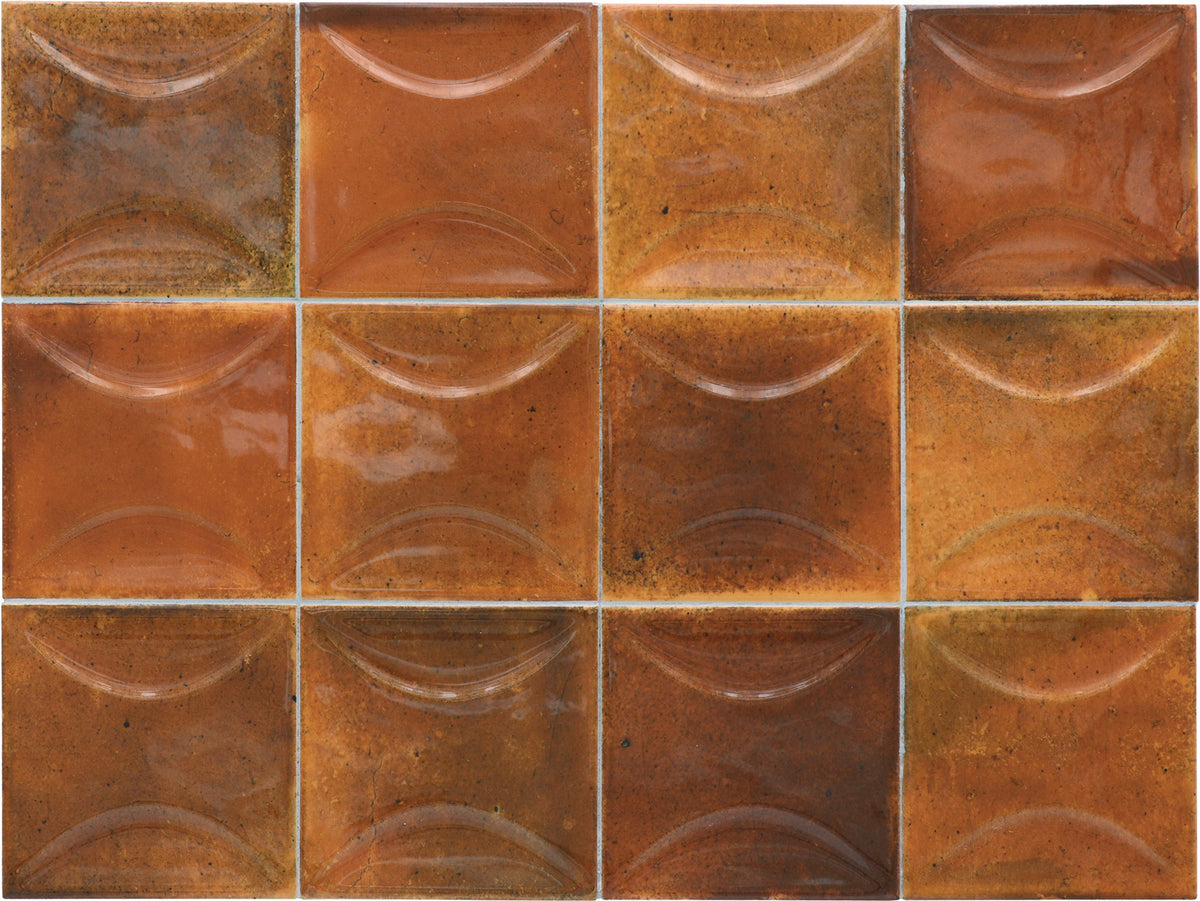 FULL TILE SAMPLE Saigon Amber Decor Square Wall Tiles | 10cm x 10cm ...