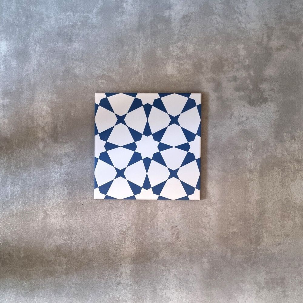 FULL TILE SAMPLE Agadir Navy Blue 20cm x 20cm — Your Tiles