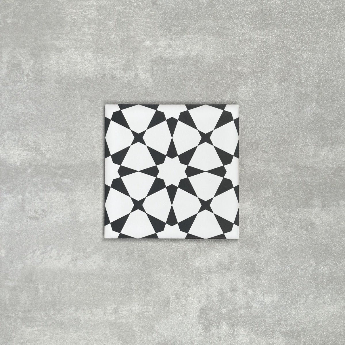 FULL TILE SAMPLE Agadir Black and White 20cm x 20cm — Your Tiles