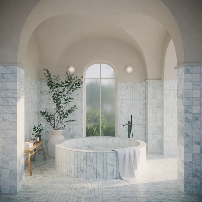 Amalfi Brick Azul Vintage Marble Wall & Floor Tiles 5.4cm x 22cm — Your ...