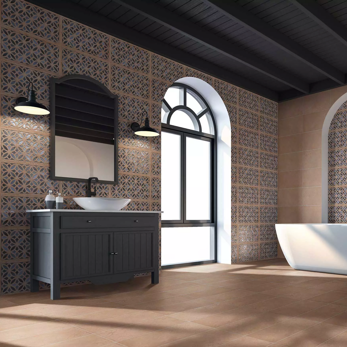 Ourika Azure Blue Moroccan Decor Porcelain Wall Tiles — Your Tiles