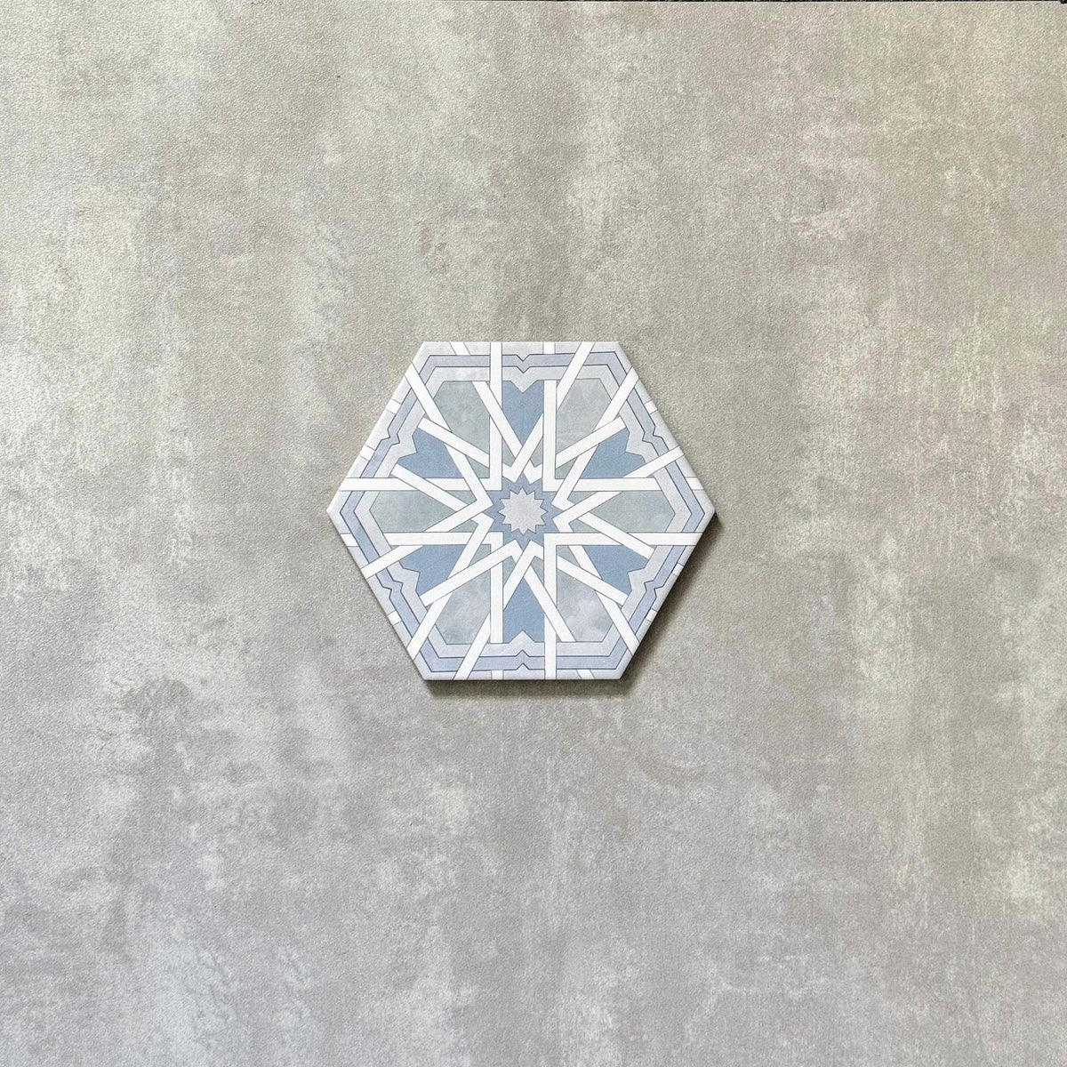 FULL TILE SAMPLE Medina Hormuz Moroccan Azure Blue Pattern Hexagon ...