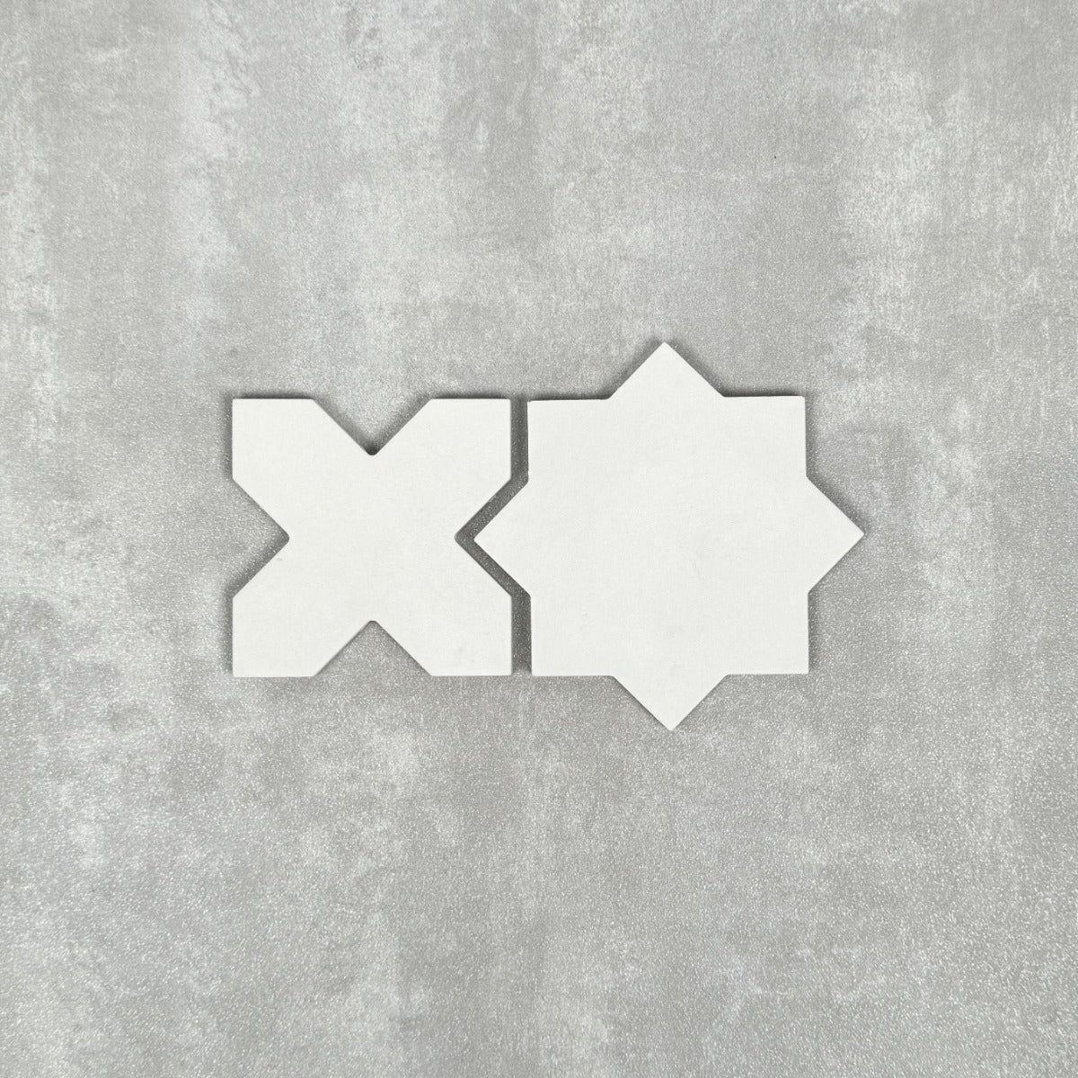 FULL TILE SAMPLES 1x Muscat Bone Star 1x Muscat Bone Cross — Your Tiles
