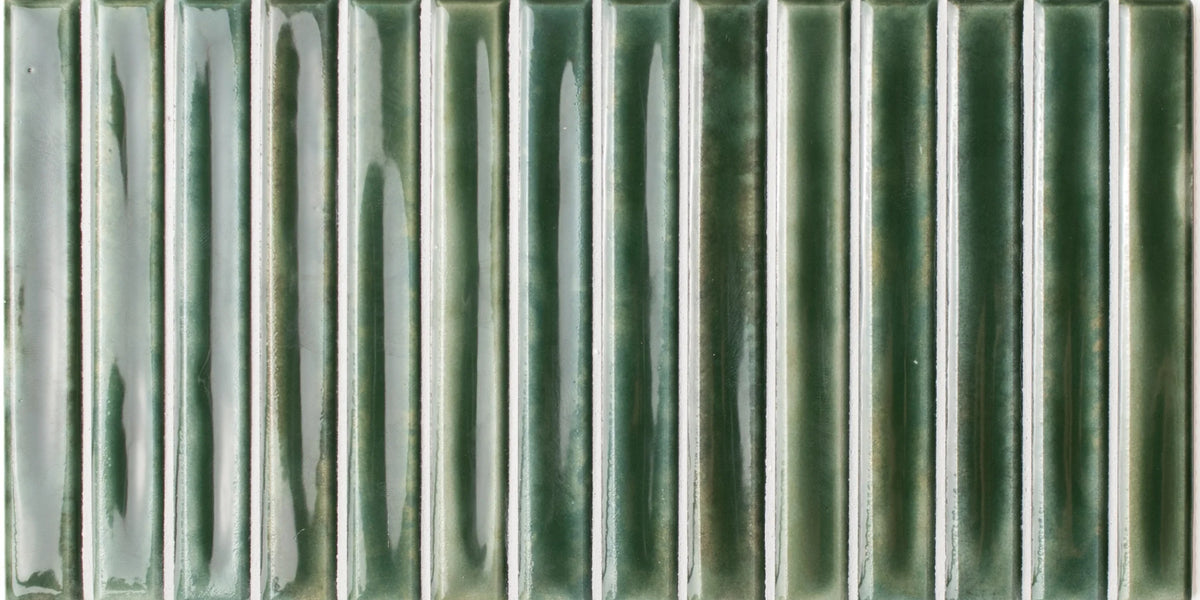 Pottery DECOR Tile | Forest Green | Wall Tile | 5cm x 25cm | CUT TILE ...