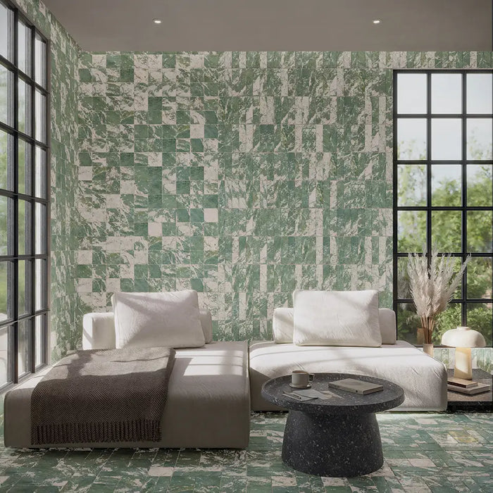 Amalfi Square Salvia Vintage Marble Wall & Floor Tiles 11cm x 11cm ...