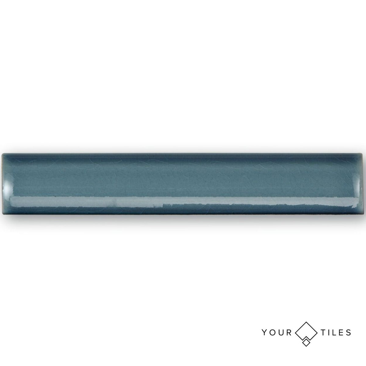 FULL SAMPLE Pimlico PENCIL TRIM River Blue Crackled Glaze — Your Tiles