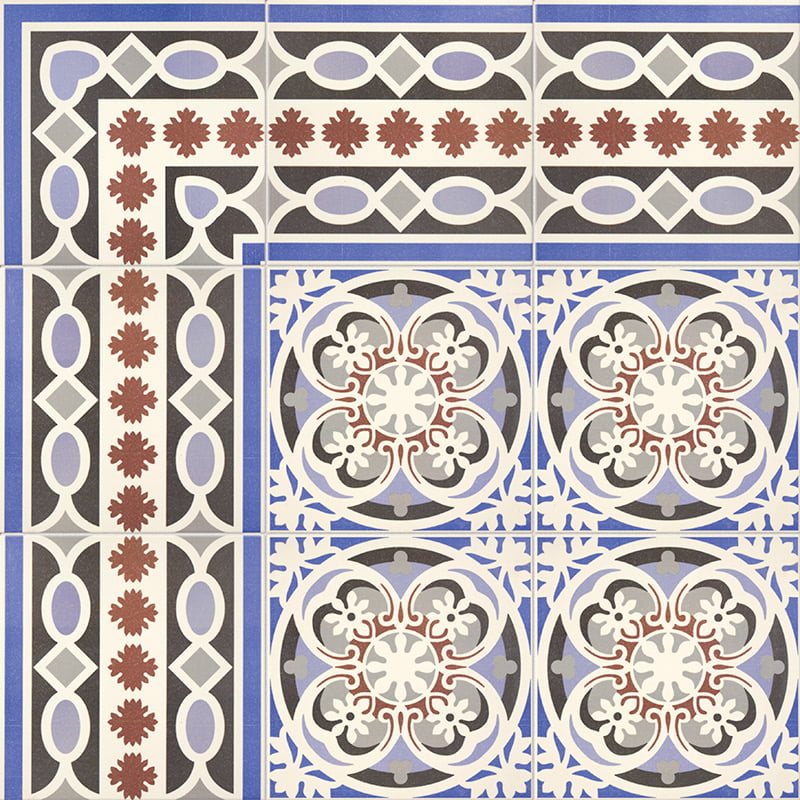 FULL TILE SAMPLE Imperial Victorian Blue Mini Tiles | Corner Tile | 15 ...