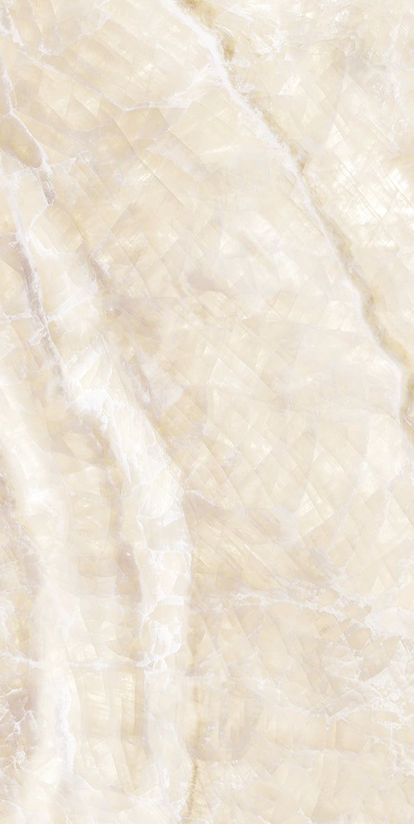 CUT TILE SAMPLE Lumen Precious Stone | Ivory Polished Porcelain Tiles ...