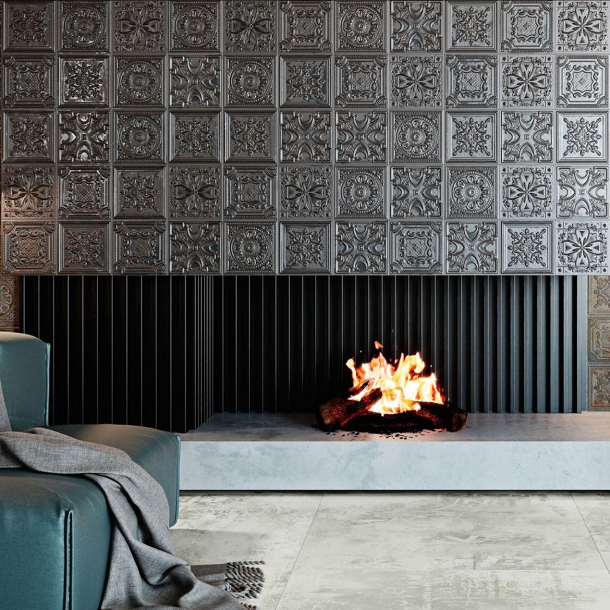 Regency Tin Lead Embossed Wall Panel Tiles — Your Tiles