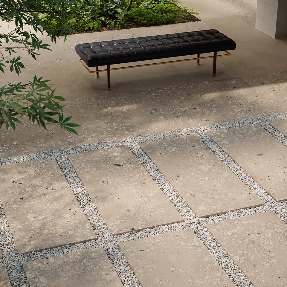 Melange Sand 20mm Thick Outdoor Cosmo Stone | Tile Slabs | 60cm x 120c ...