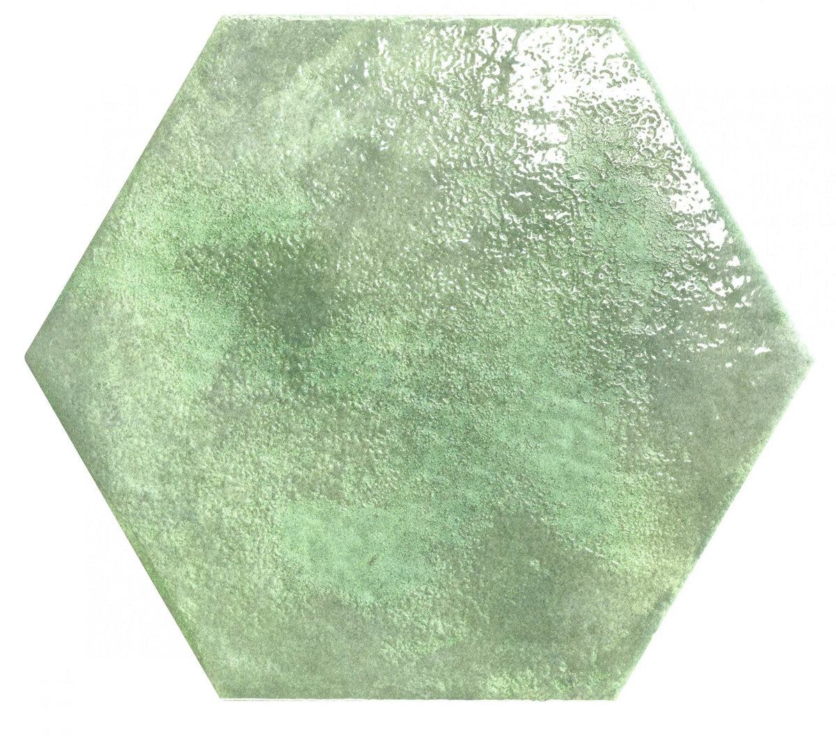 CUT TILE SAMPLE Enigma Lustre Glaze | Hexagon Jungle Green | Porcelain ...