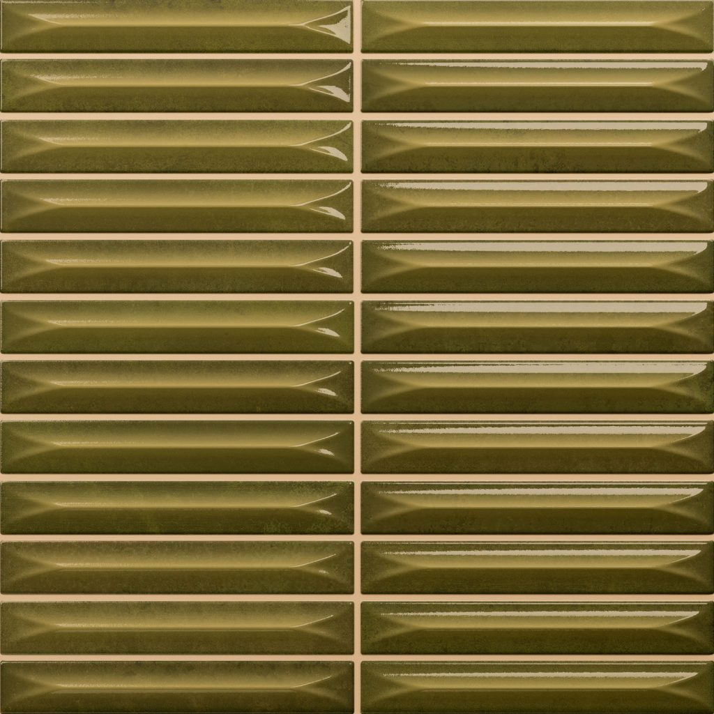 FULL TILE SAMPLE Nairobi Decor Olive Green Wall Tile — Your Tiles