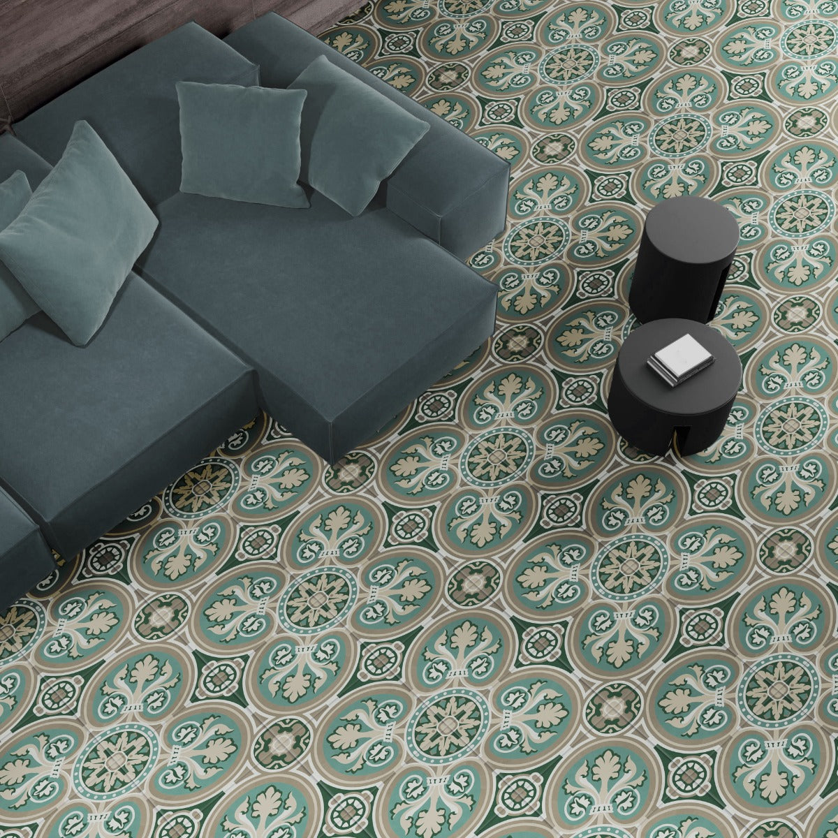 Regent Street Tile Victorian Green Tiles 20cm x 20cm — Your Tiles