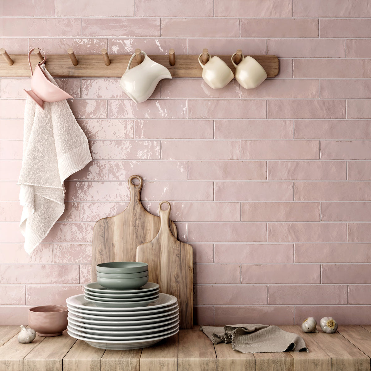 Nomad Rose Brick | Industrial Style Wall Tiles | 6cm x 24.6cm — Your Tiles