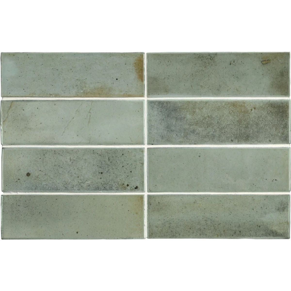 FULL TILE SAMPLE Saigon Brick Celadon Green Moroccan Wall Tiles 5.1 x ...