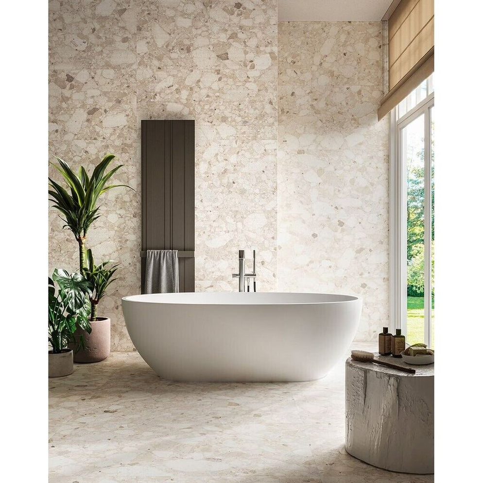 Venice Ivory Terrazzo Tile Matt Finish 60cm x 120cm — Your Tiles