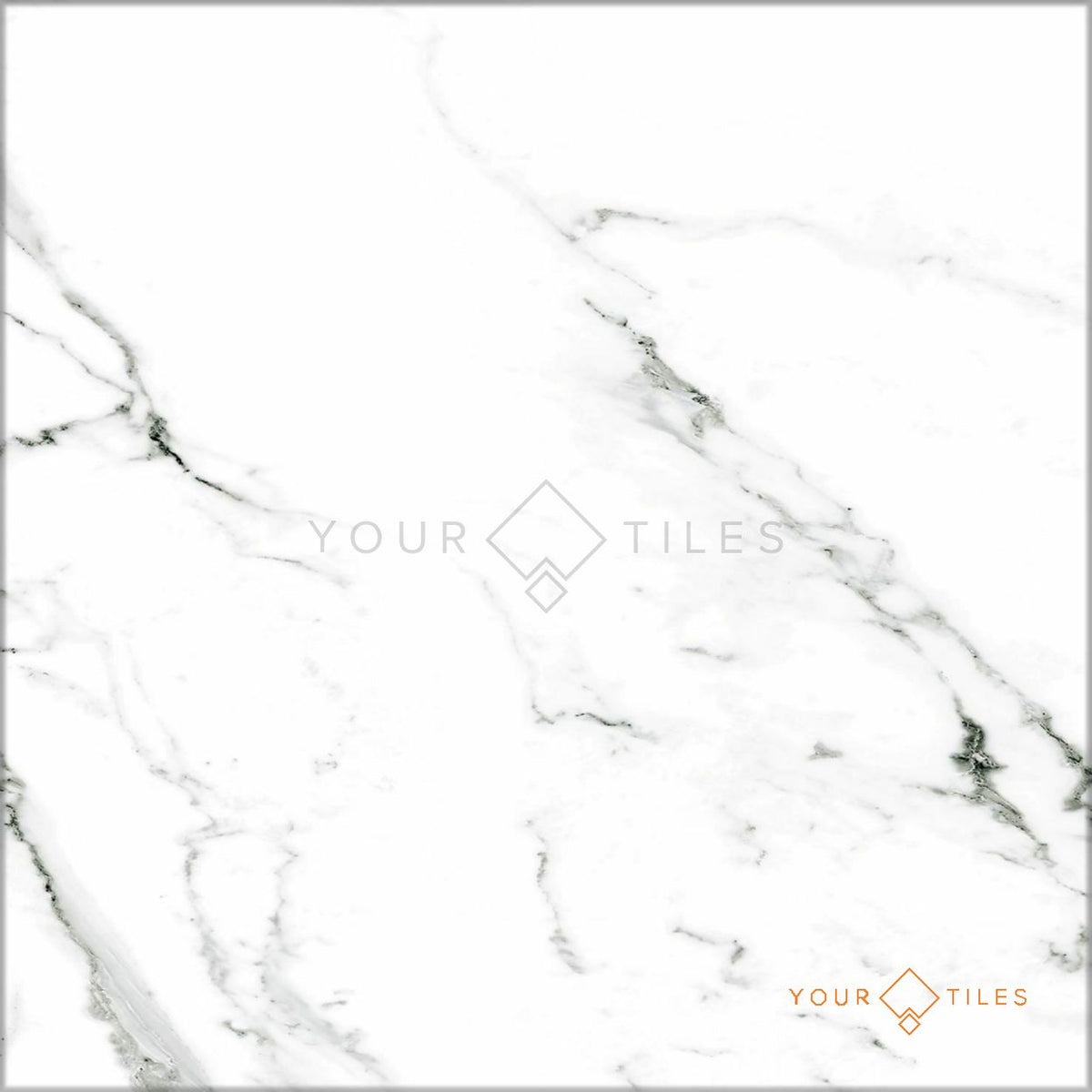 FULL TILE SAMPLE Florence GRAND Calacatta White 50cm x 50cm — Your Tiles