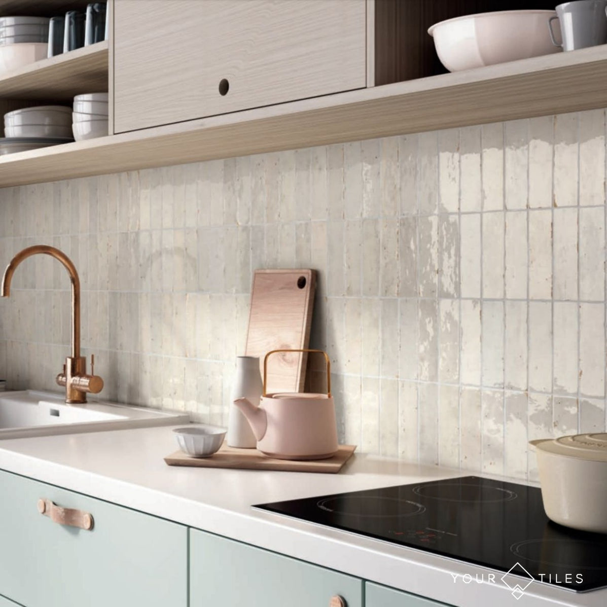 Levent Antique White Tile Wall & Floor Porcelain Tiles 6cm x 24cm ...